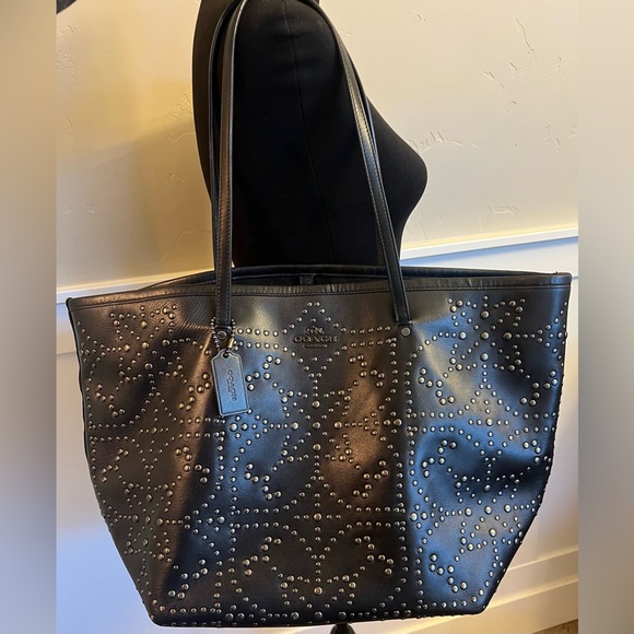Coach | Bags | Coach Large Street Tote In Mini Studded Leather | Poshmark